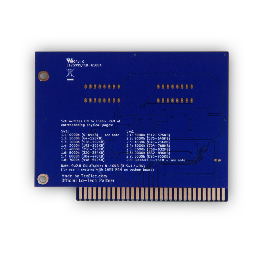 Lo-tech 1MB RAM (PCB Only) - TexElec