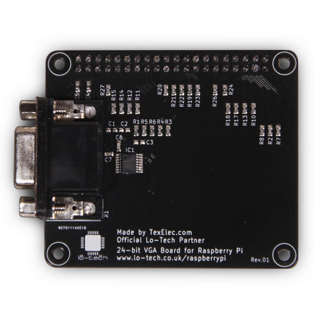 Lo-tech RPi VGA Board - VGA Shield for Raspberry Pi - TexElec