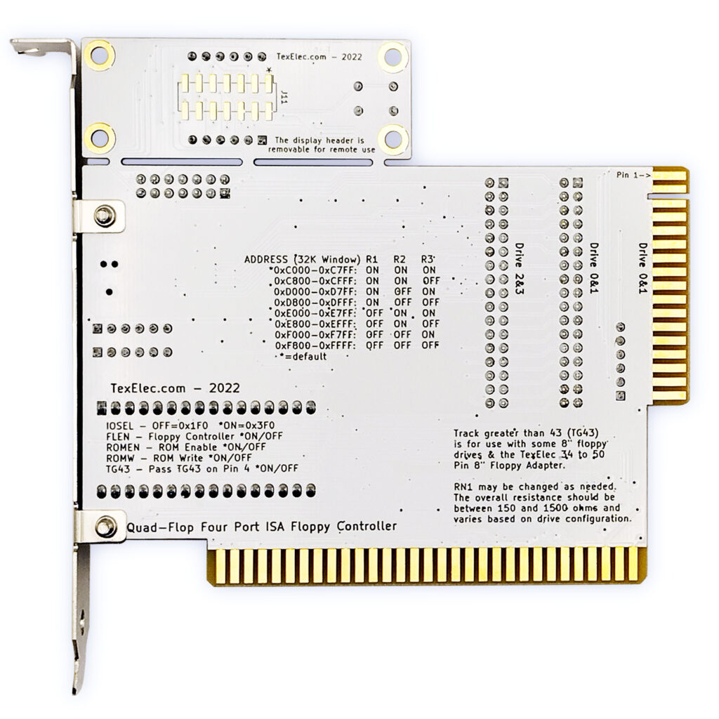 Quad-Flop - Four Port ISA Floppy Controller - TexElec