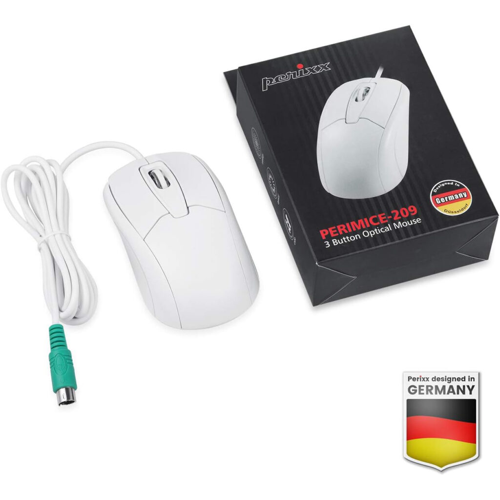 Perixx White Optical PS/2 Mouse - TexElec