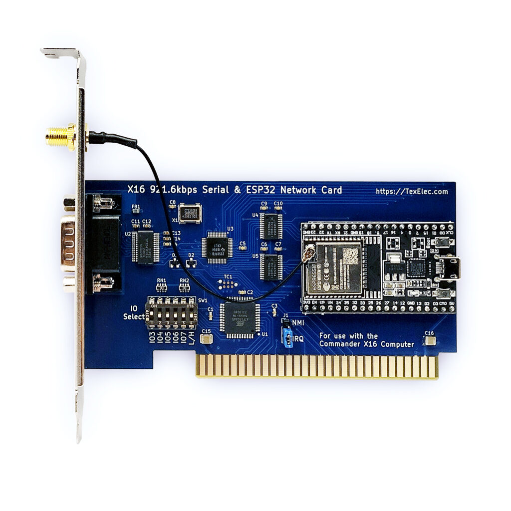 Commander X16 921.6Kbps Serial & ESP32 Network Card - TexElec