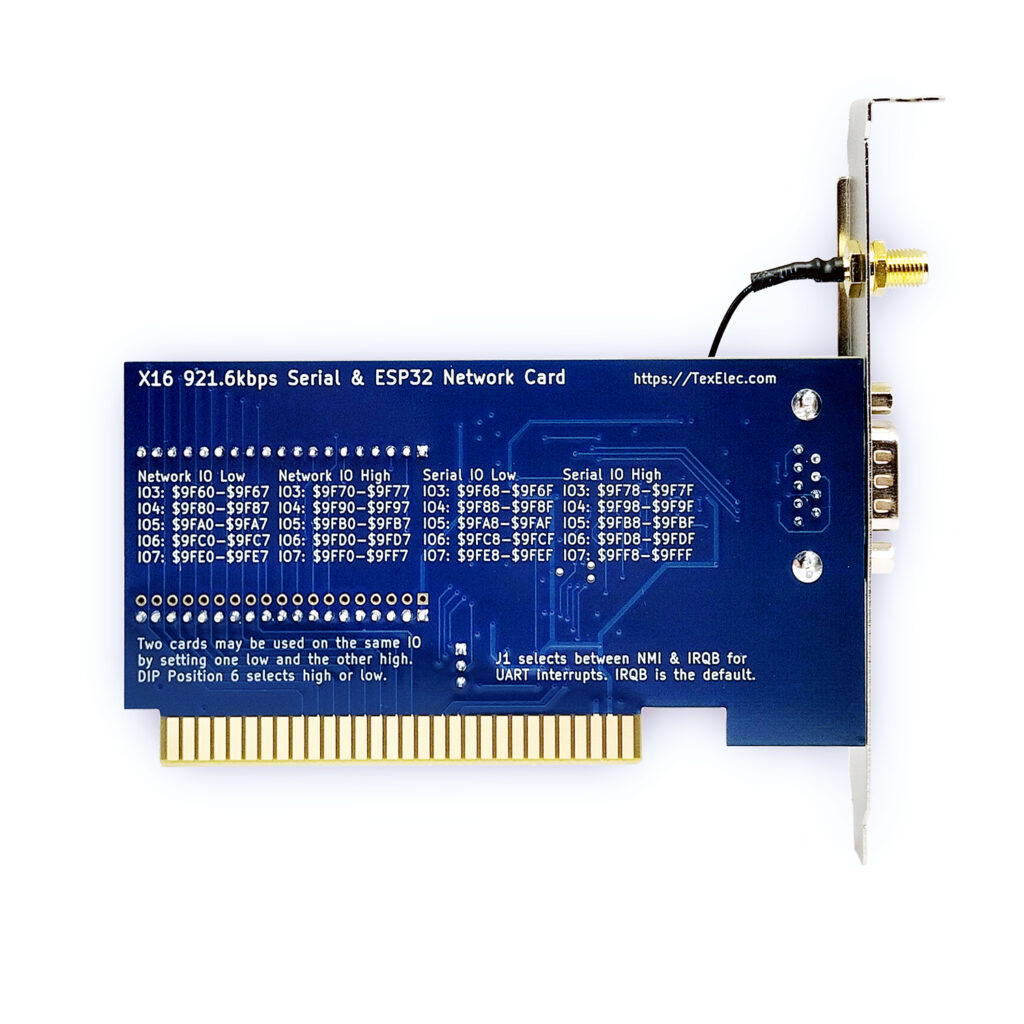Commander X16 921.6Kbps Serial & ESP32 Network Card - TexElec