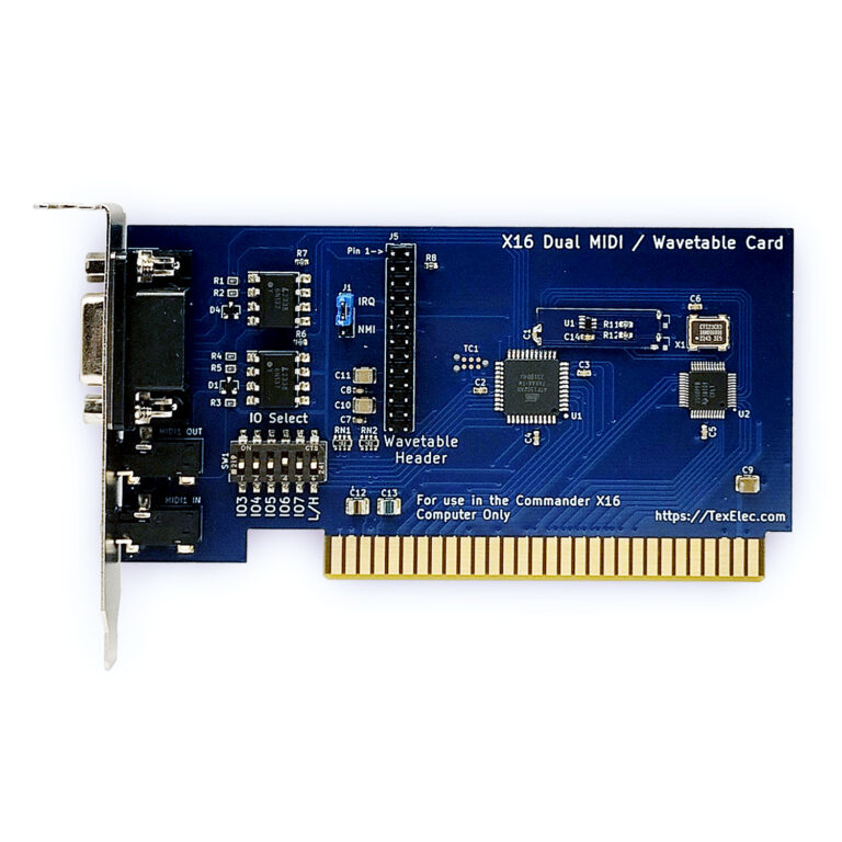 Commander X16 Dual MIDI / Wavetable Card - TexElec